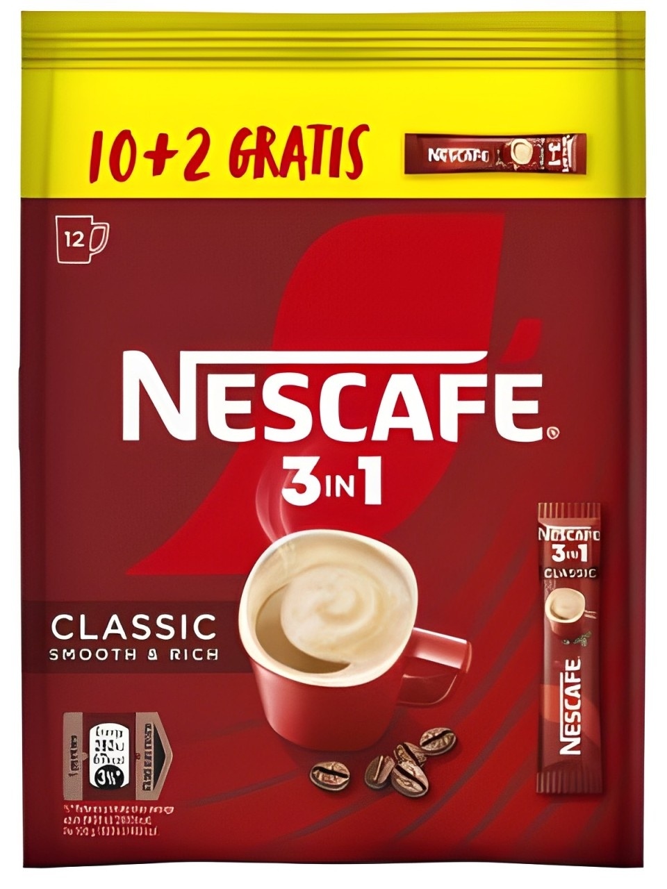 Instant kafa NESCAFE 3in1 classic 15,5g 10+2 gratis - Cenoteka