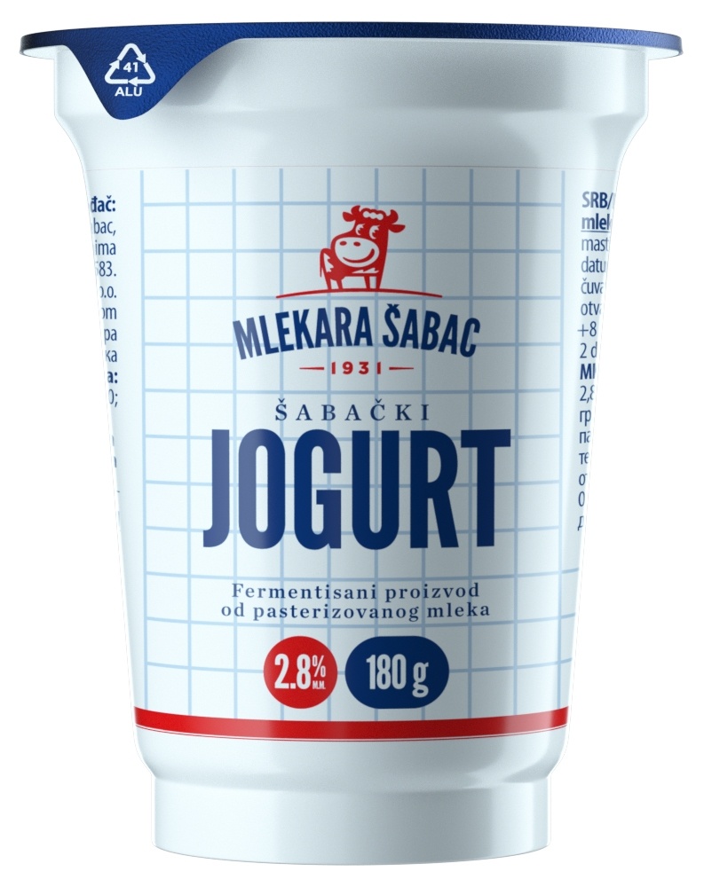 Jogurt MLEKARA ŠABAC 2,8%mm 180g - Cenoteka