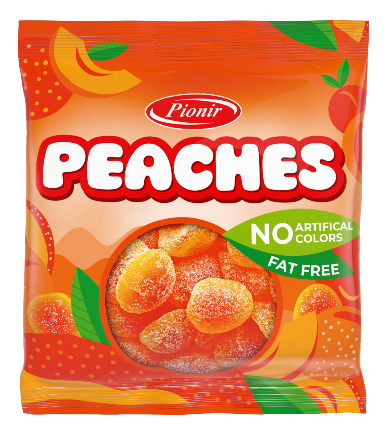 Bombone gumene PIONIR Gummy peaches 100g - Cene i Akcije