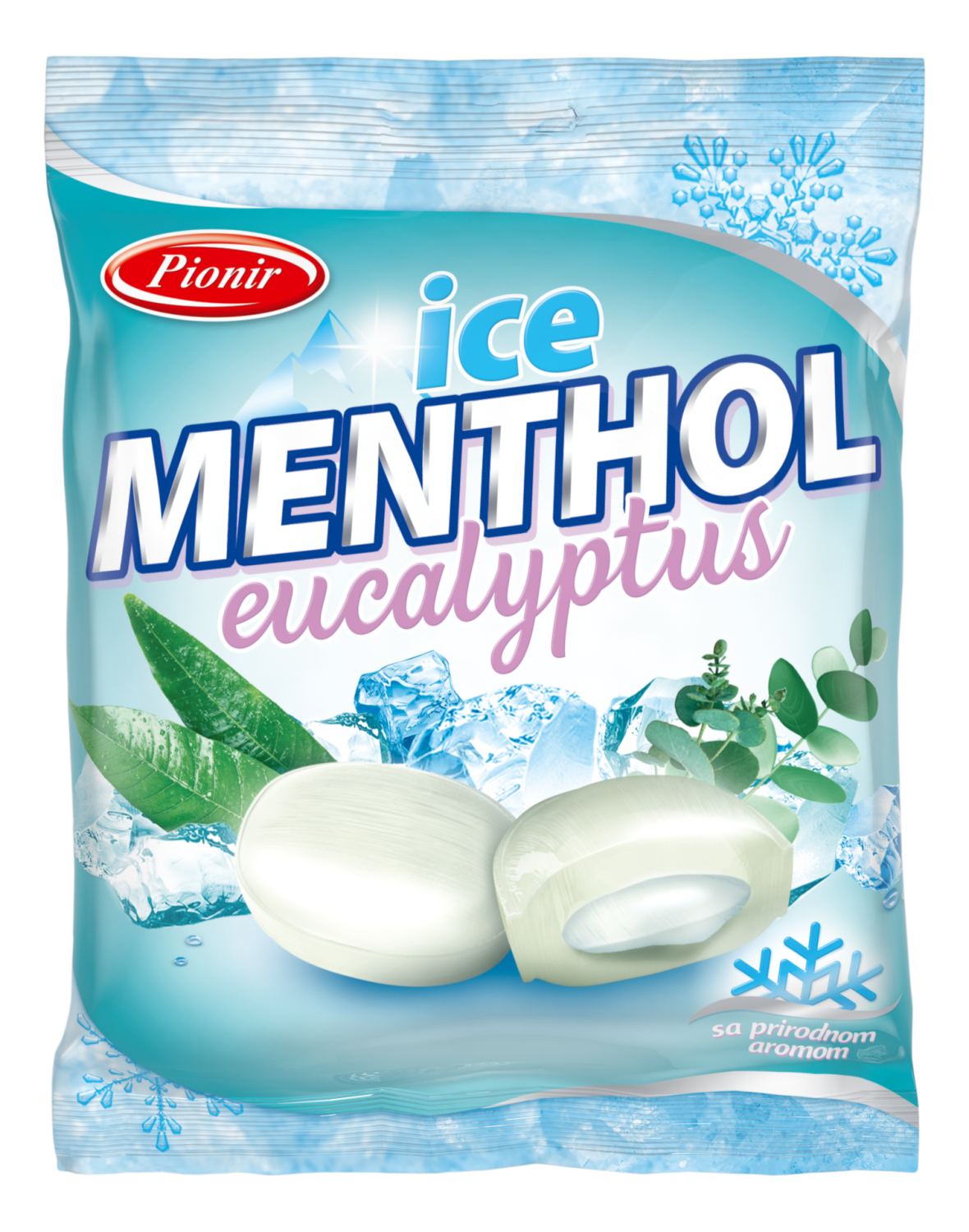 Bombone PIONIR Menthol ice eucalyptus 100g - Cenoteka