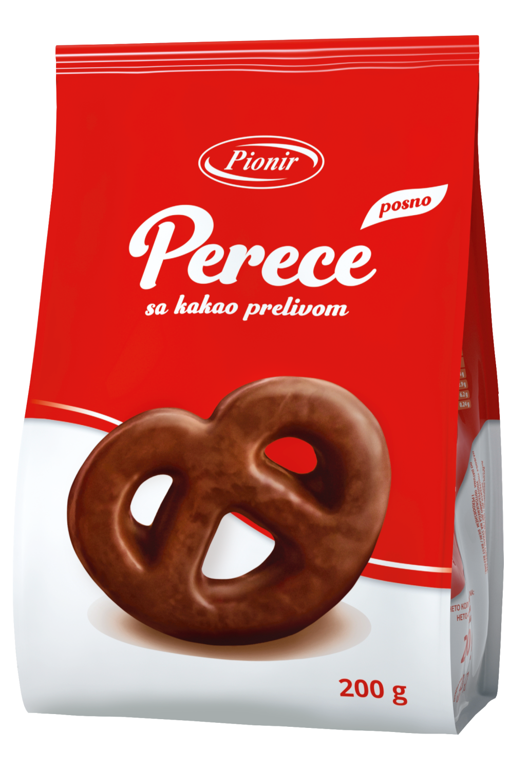 Čajne perece PIONIR prelivene čokoladom 200g - Cenoteka