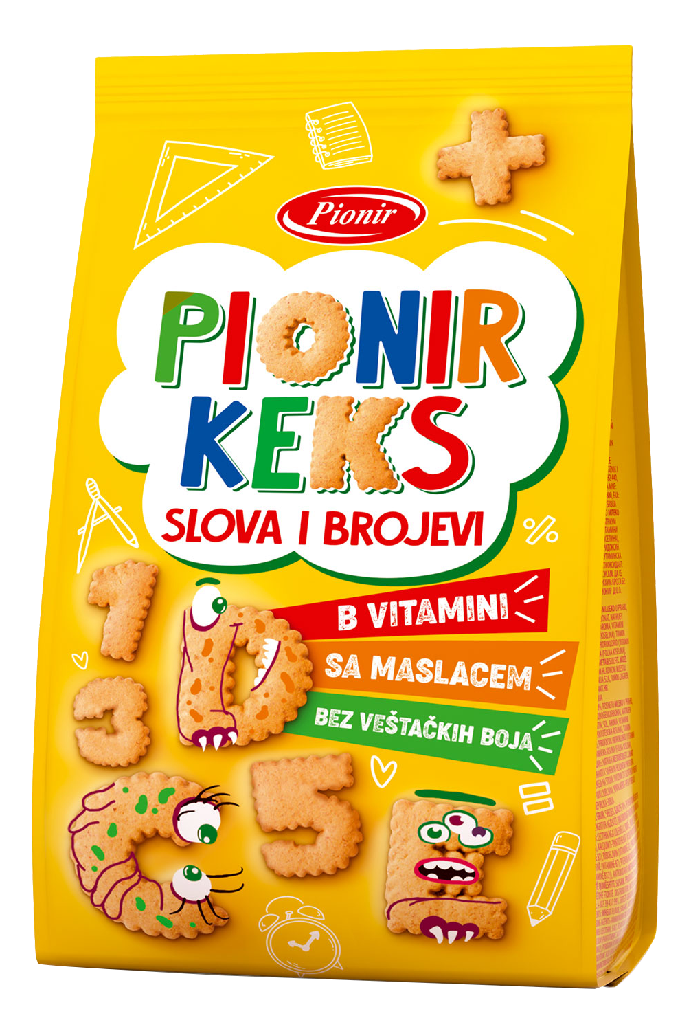 Keks PIONIR Slova i brojevi 100g - Cenoteka