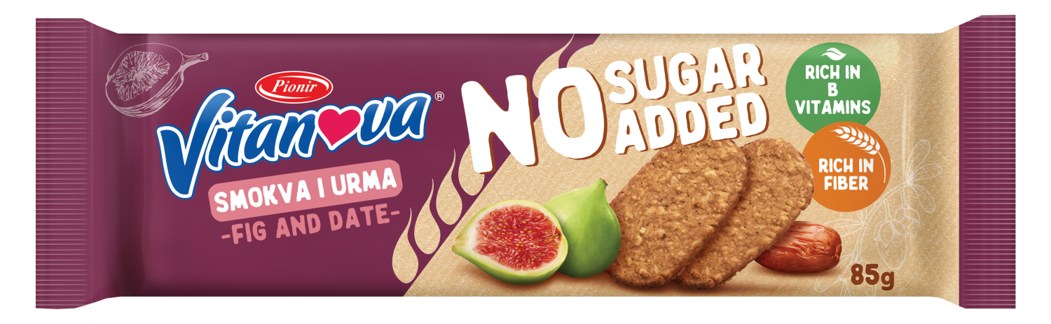 Keks PIONIR Vitanova smokva i urma bez šećera 85g - Cenoteka