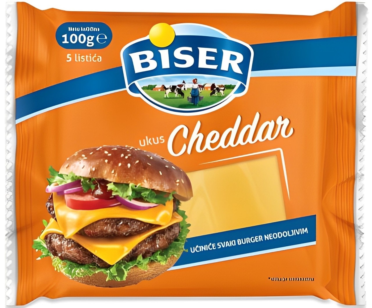 Lisnati sir BISER Cheddar 100g - Cenoteka