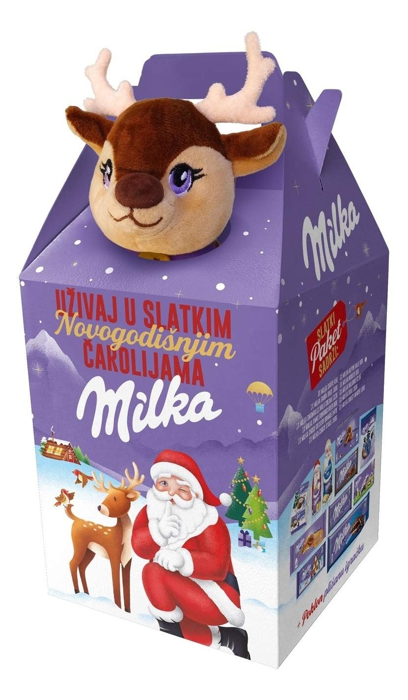 Novogodišnji paketić MILKA Xmass sa plišanom igračkom 1,23kg - Cenoteka