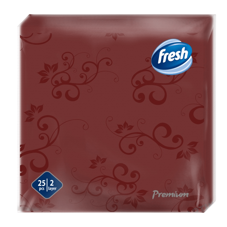 Salvete FRESH Decor bordo 2sloja 25kom - Cene i Akcije