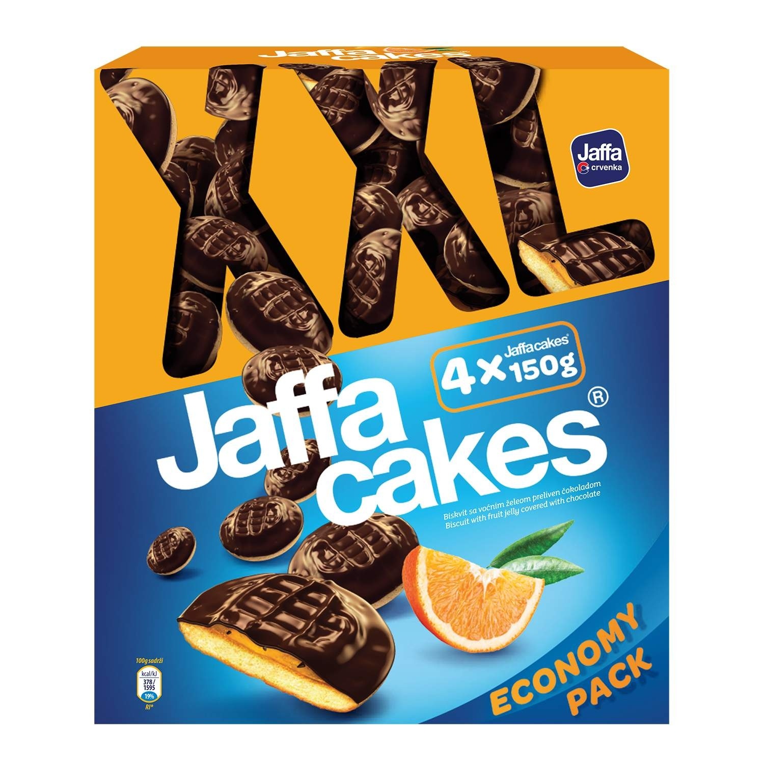 Biskvit JAFFA Cakes pomorandža XXL 4x150g - Cenoteka