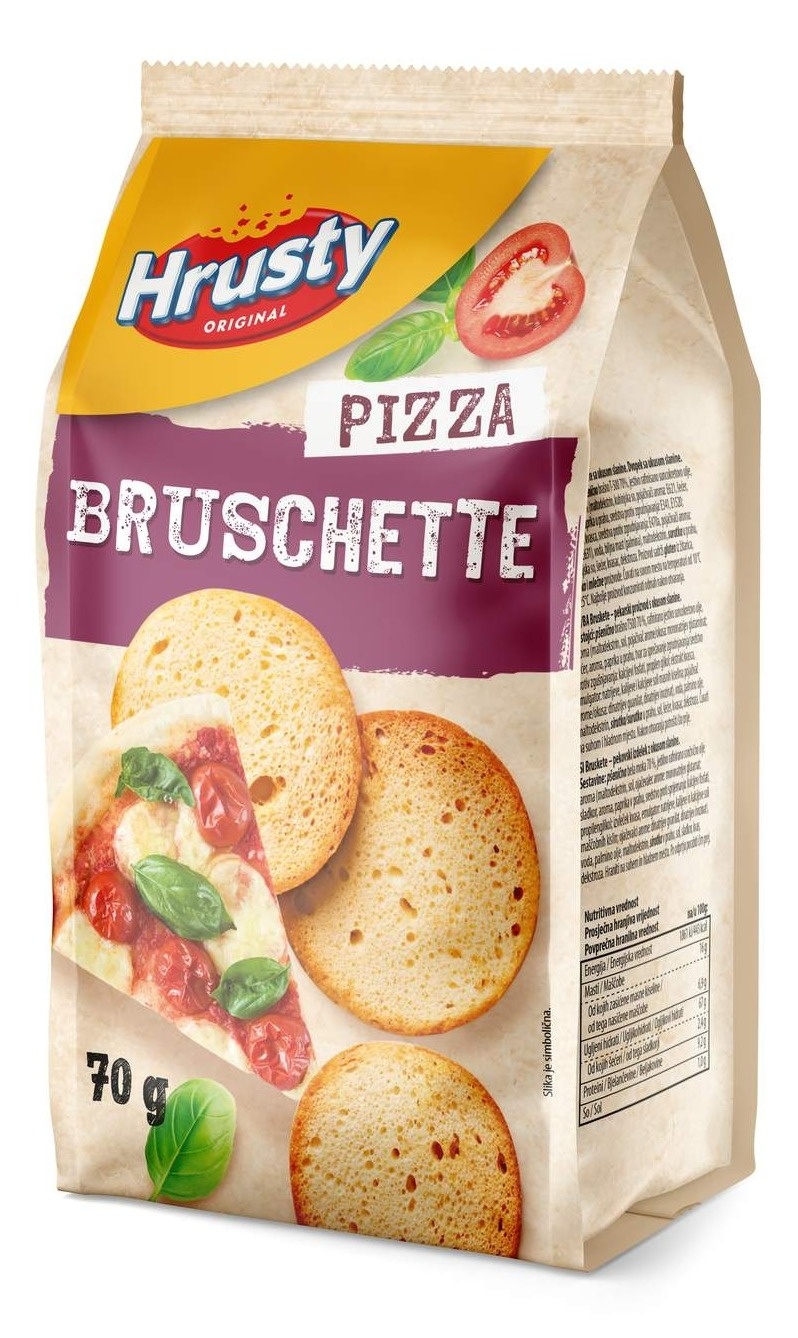 Brusketi HRUSTY pizza 70g - Cenoteka