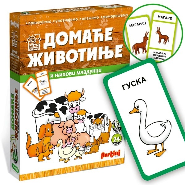 Domaće životinje i njihovi mladunci memo pitalice PERTINI - Cenoteka