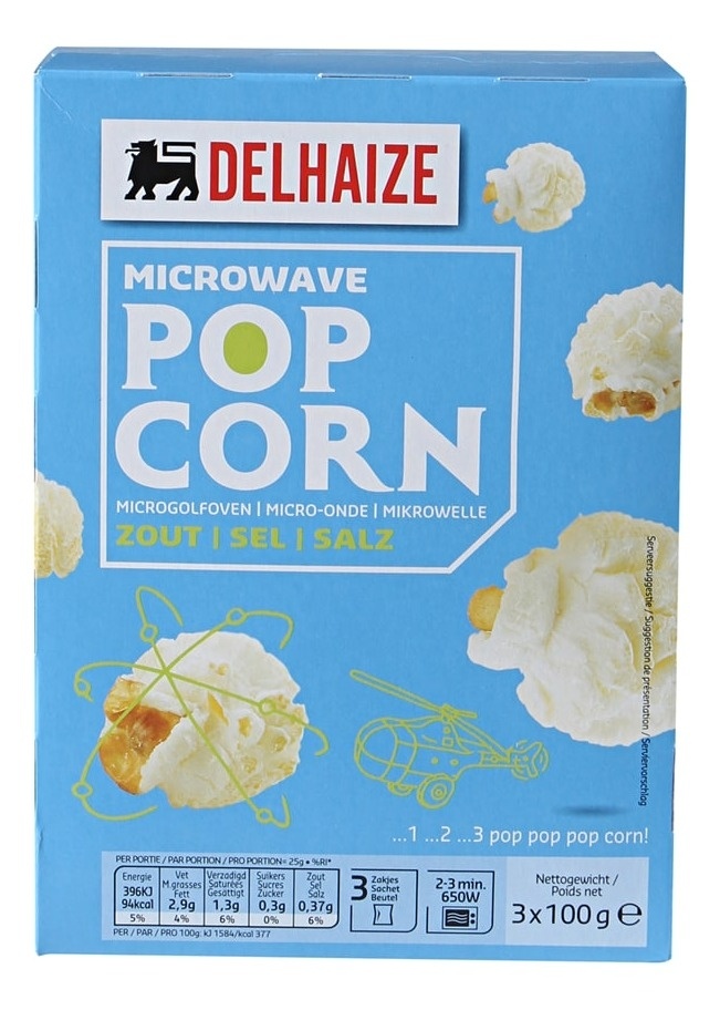 Kokice DELHAIZE za mikrotalasnu slane 3x90g - Cenoteka