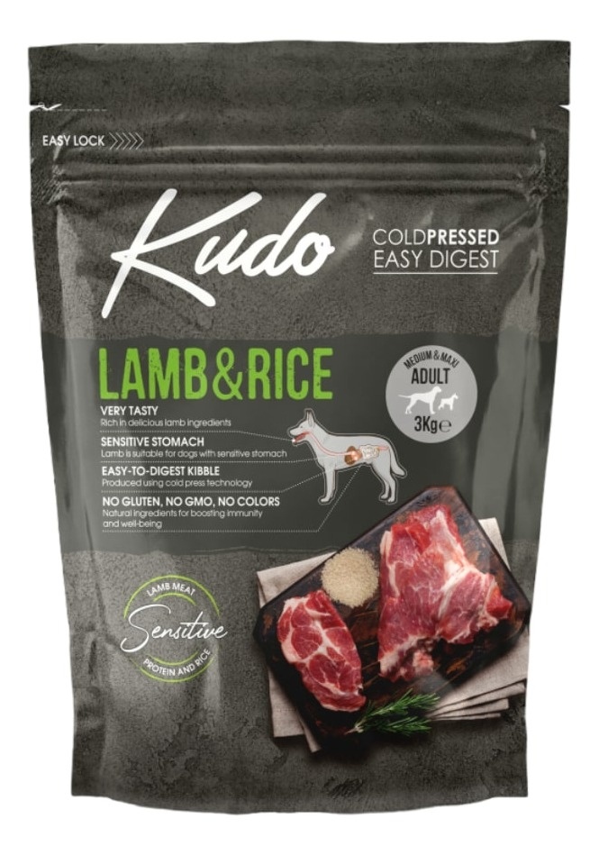 KUDO Medium & maxi adult jagnjetina i pirinač 3kg - Cenoteka
