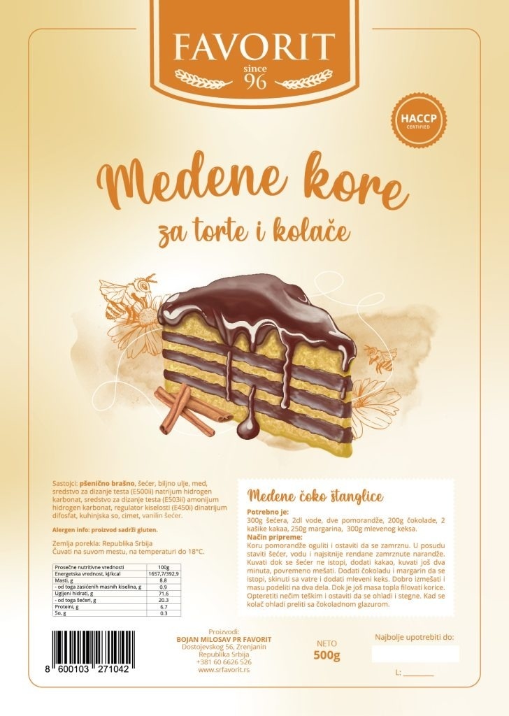 Medene kore FAVORIT 470g - Cenoteka