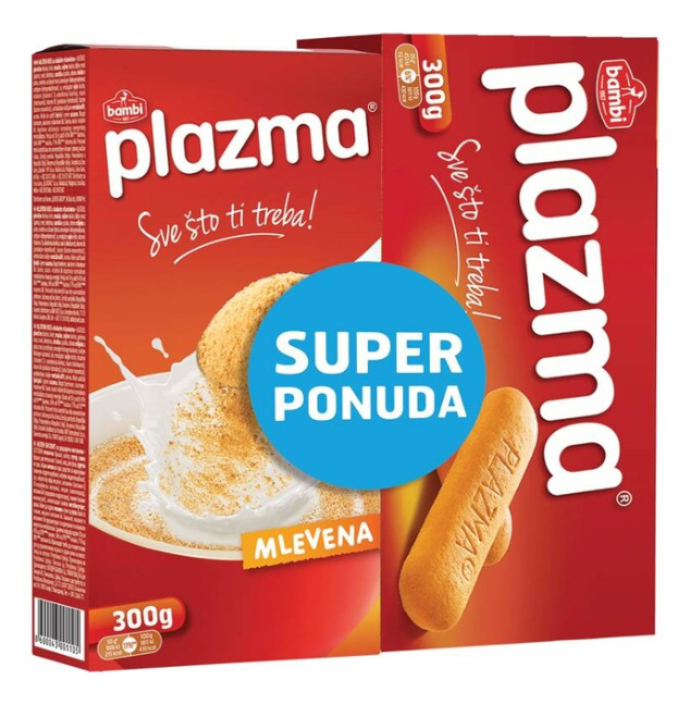 PLAZMA keks 300g + PLAZMA mlevena 300g XXL - Cenoteka