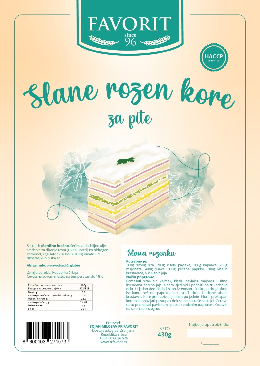 Rozen kore FAVORIT slane 430g - Cene i Akcije