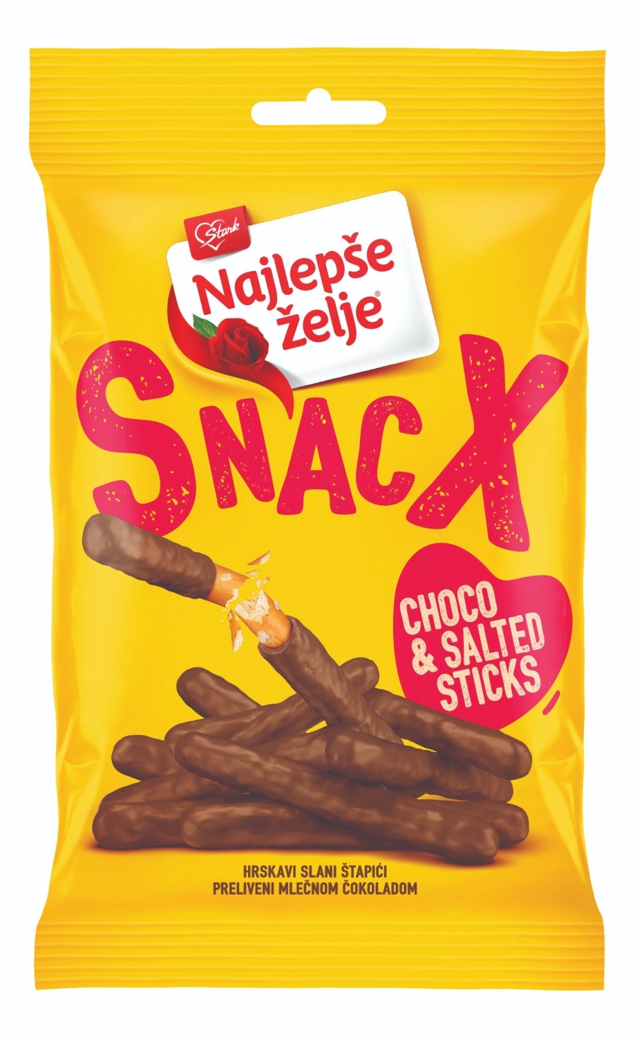 Štapići NAJLEPŠE ŽELJE Snacx mlečna čokolada 80g - Cenoteka