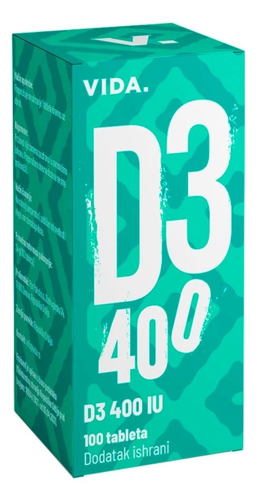 VIDA vitamin D3 400 IU 100kom - Cenoteka
