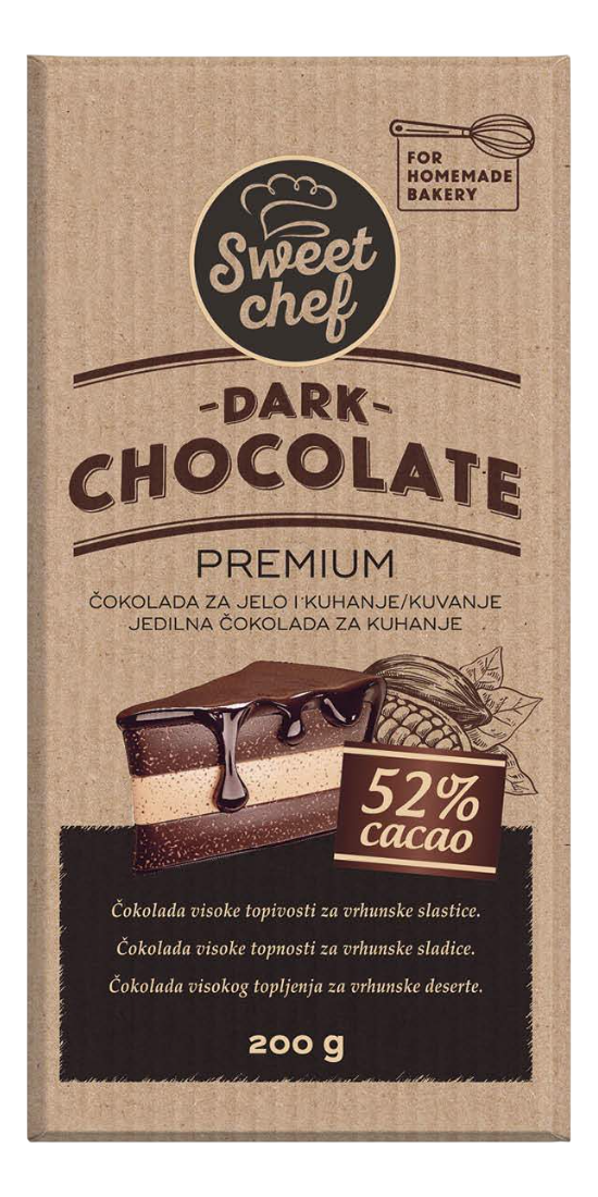 Čokolada SWEET CHEF za kuvanje 52% kakao 200g - Cenoteka