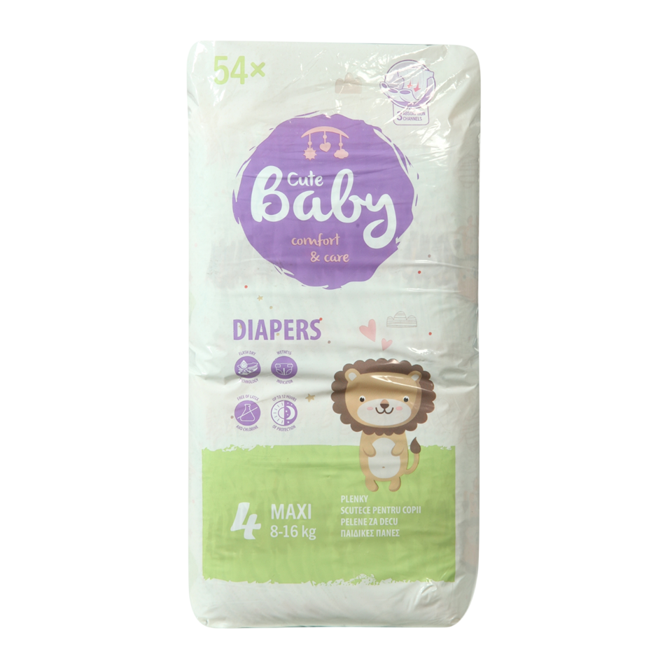CUTE BABY pelene Maxi 4 54kom - Cenoteka