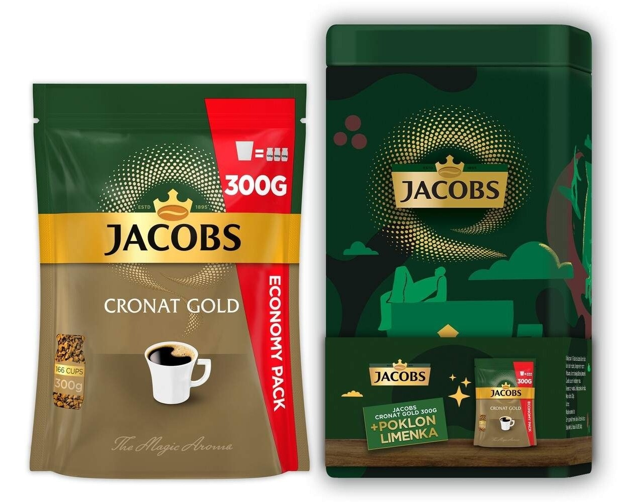 Instant kafa JACOBS Cronat gold 250g + limenka - Cenoteka