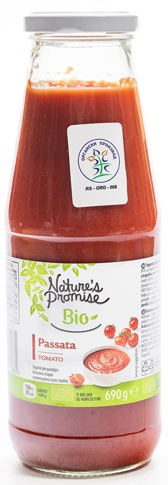 Paradajz NATURE'S PROMISE Bio Passata 690g - Cenoteka