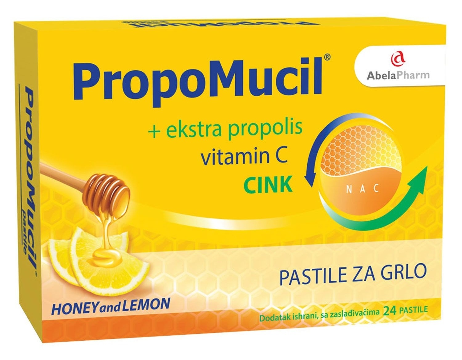 ABELA PHARM Propomucil pastile med i limun 24kom - Cenoteka