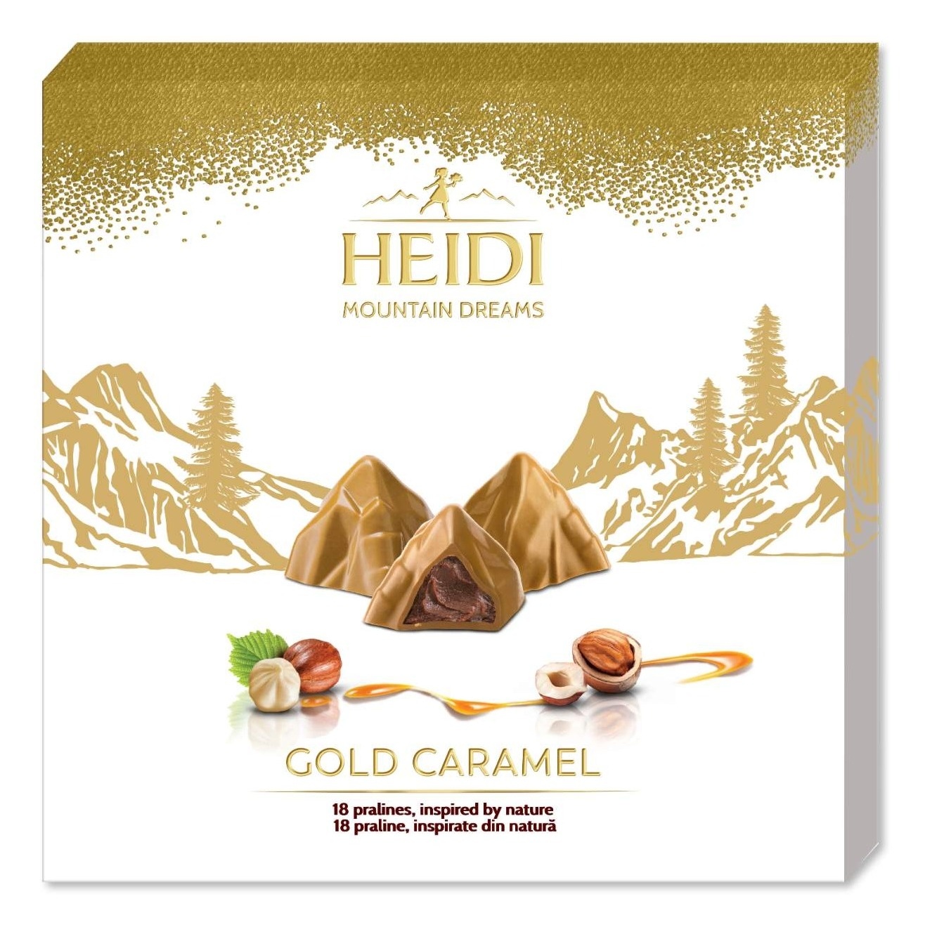 Bombonjera HEIDI Mountain dreams gold caramel 150g - Cenoteka