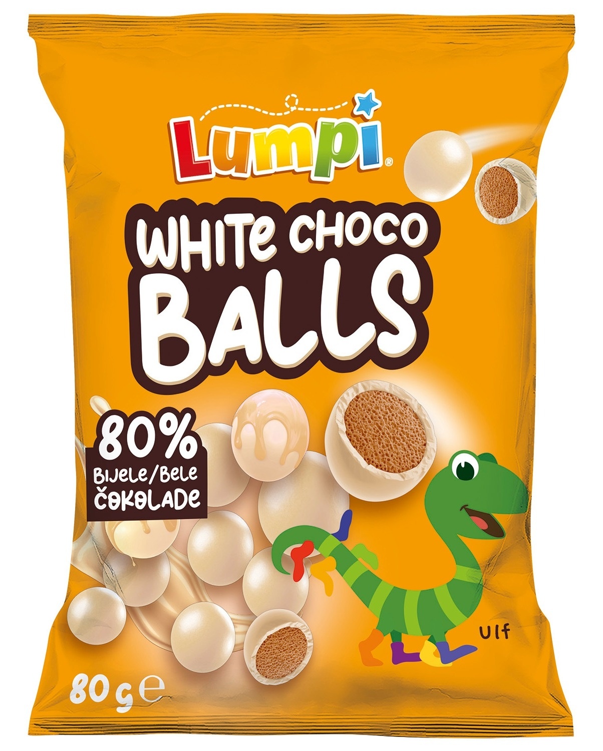 Flips LUMPI čoko balls white 80g - Cenoteka