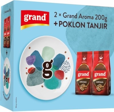 Kafa GRAND Aroma 2x200g + poklon tanjir - Cenoteka