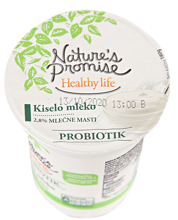 Kiselo mleko NATURE'S PROMISE probiotik 2,8%mm 180g - Cenoteka