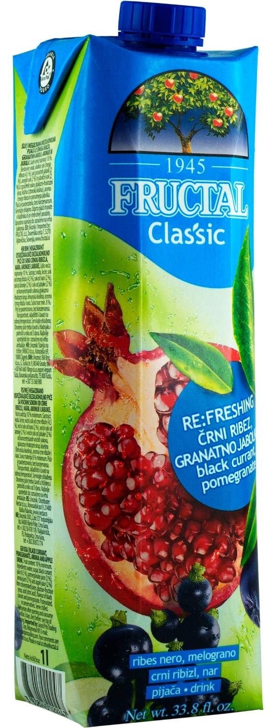 Voćni sok FRUCTAL Classic nar crna ribizla 1l - Cenoteka