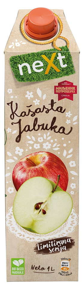 Voćni sok NEXT kašasta jabuka 1l - Cenoteka