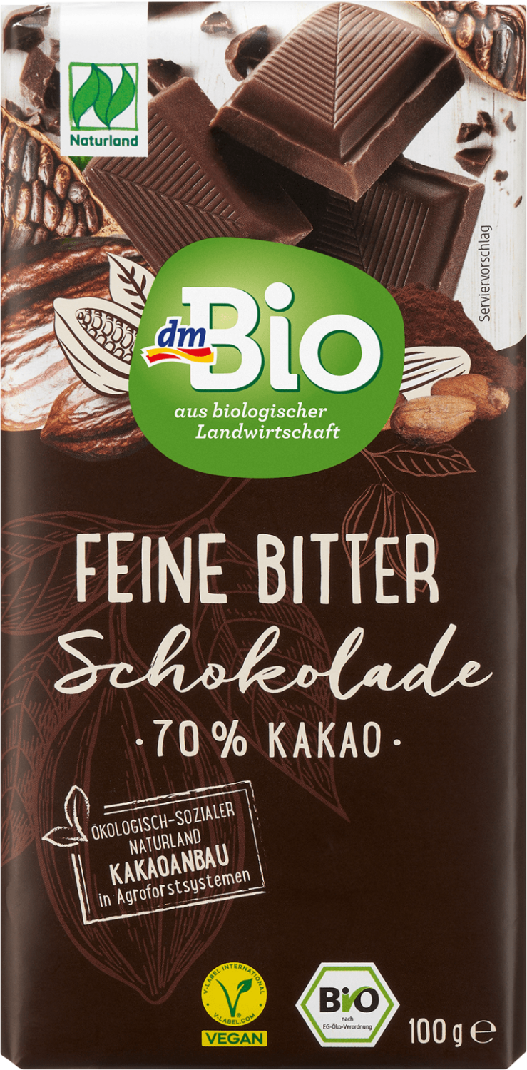 Crna čokolada DM BIO 70% kakao 100g - Cenoteka