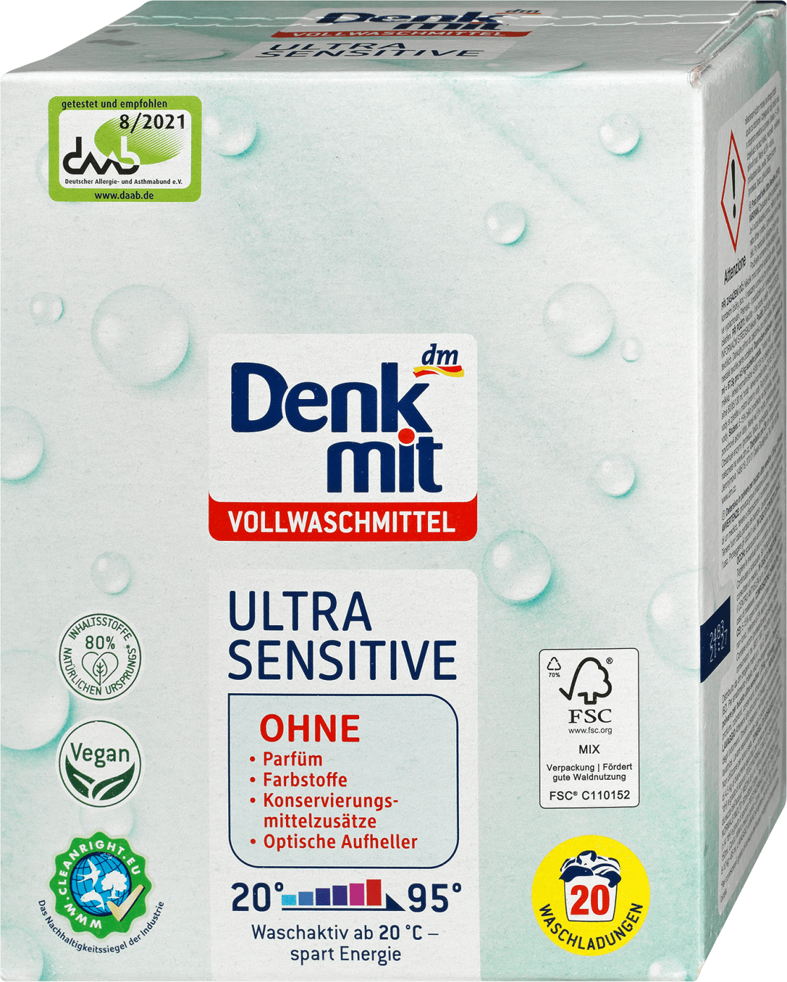 DENKMIT Ultra sensitive deterdžent za beli veš 20 pranja - Cenoteka