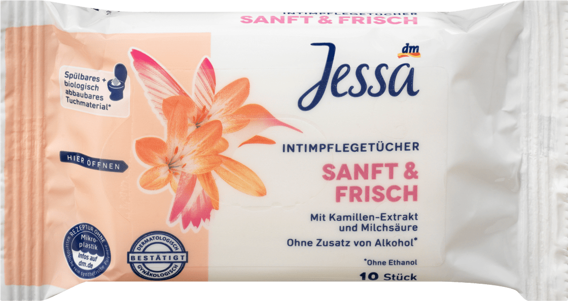 JESSA intimne vlažne maramice kamilica i mlečna kiselina 10kom - Cenoteka