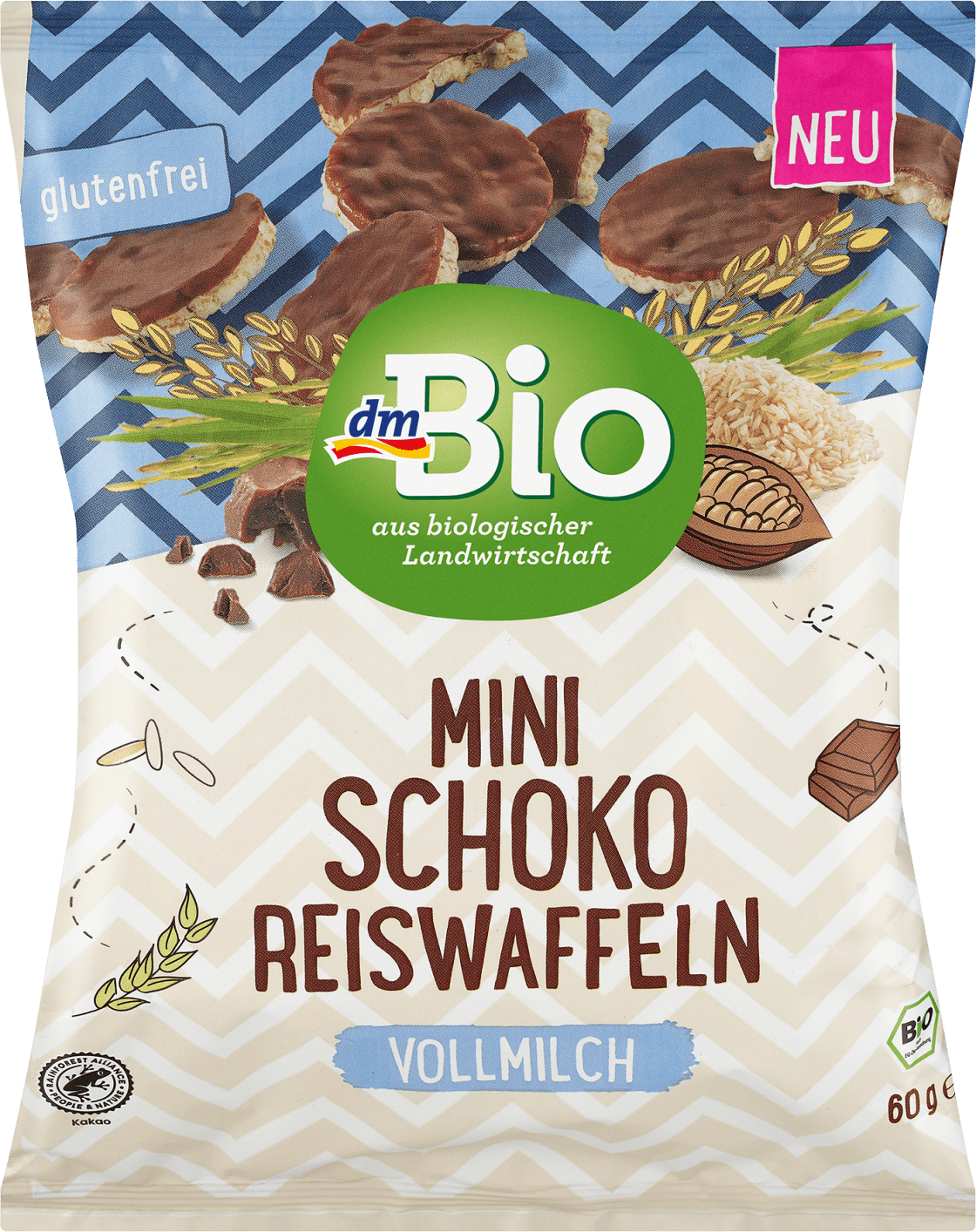 Mini pirinčani vafli DM BIO sa čokoladom 60g - Cenoteka