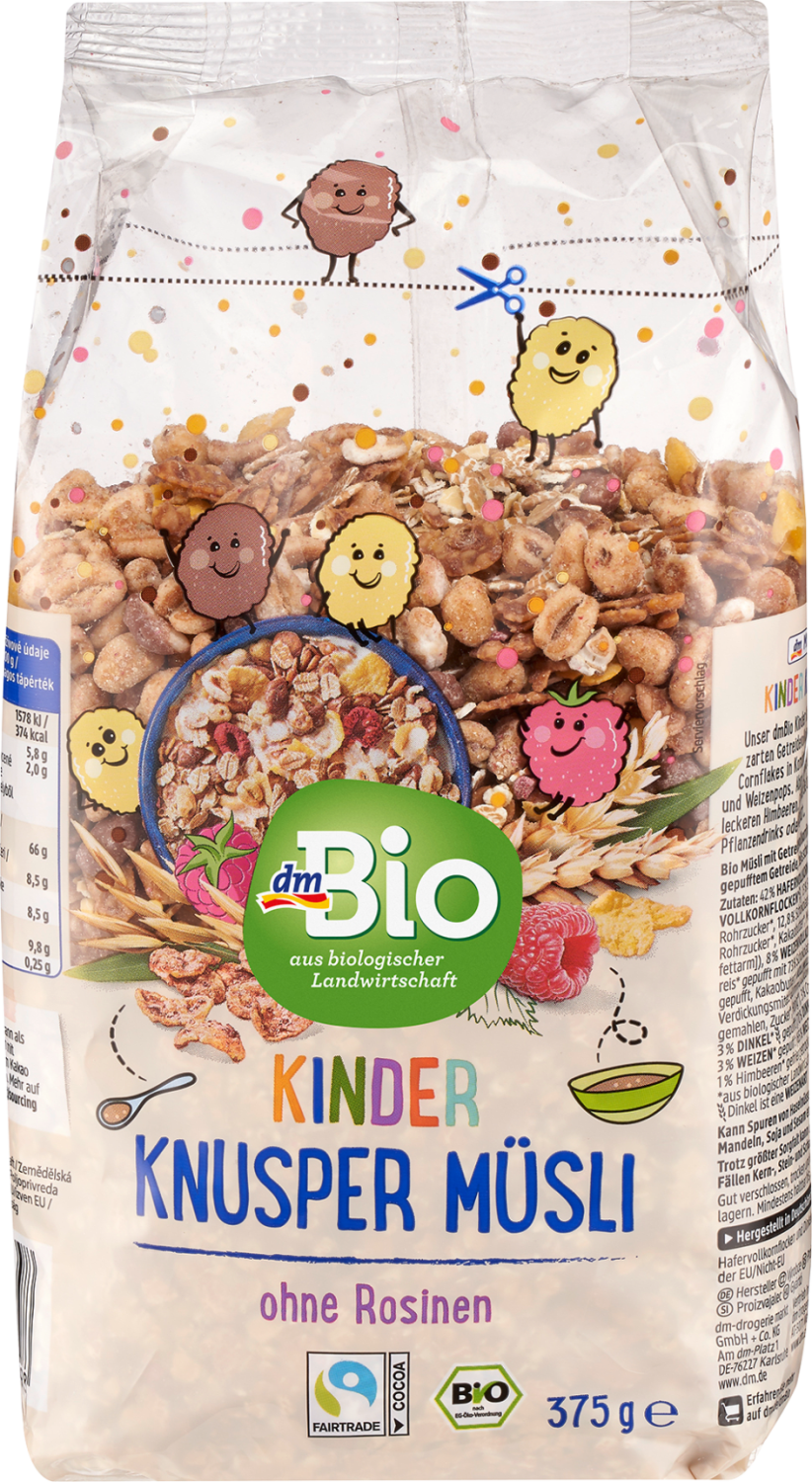 Musli DM BIO hrskavi za decu 375g - Cenoteka