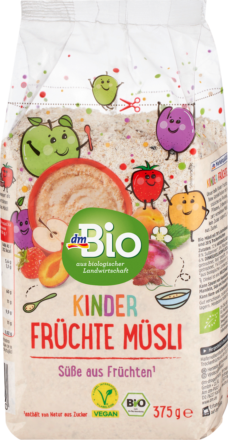 Voćni musli DM BIO Kinder za decu 375g - Cenoteka