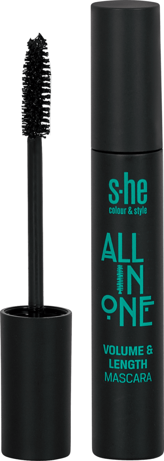 S-HE COLOUR&STYLE All in one volume & length maskara black - Cene i Akcije