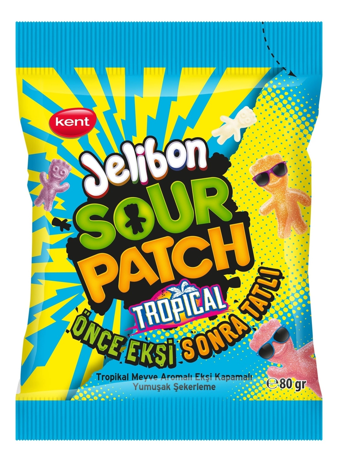 Gumene bombone KENT sour patch tropical 80g - Cenoteka