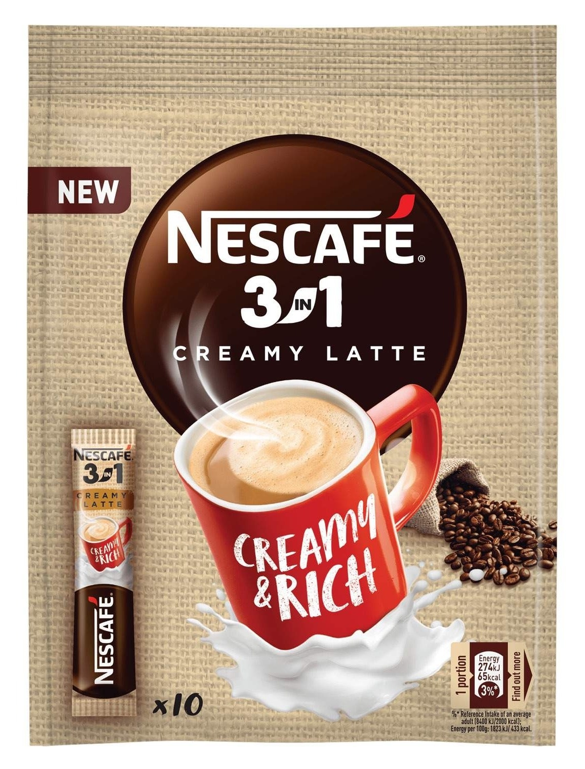 Instant kafa NESCAFE 3u1 creamy latte bag 10x15g - Cenoteka