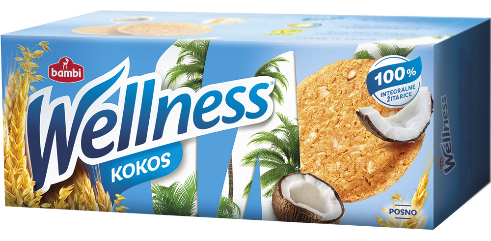 Keks WELLNESS kokos 125g - Cenoteka