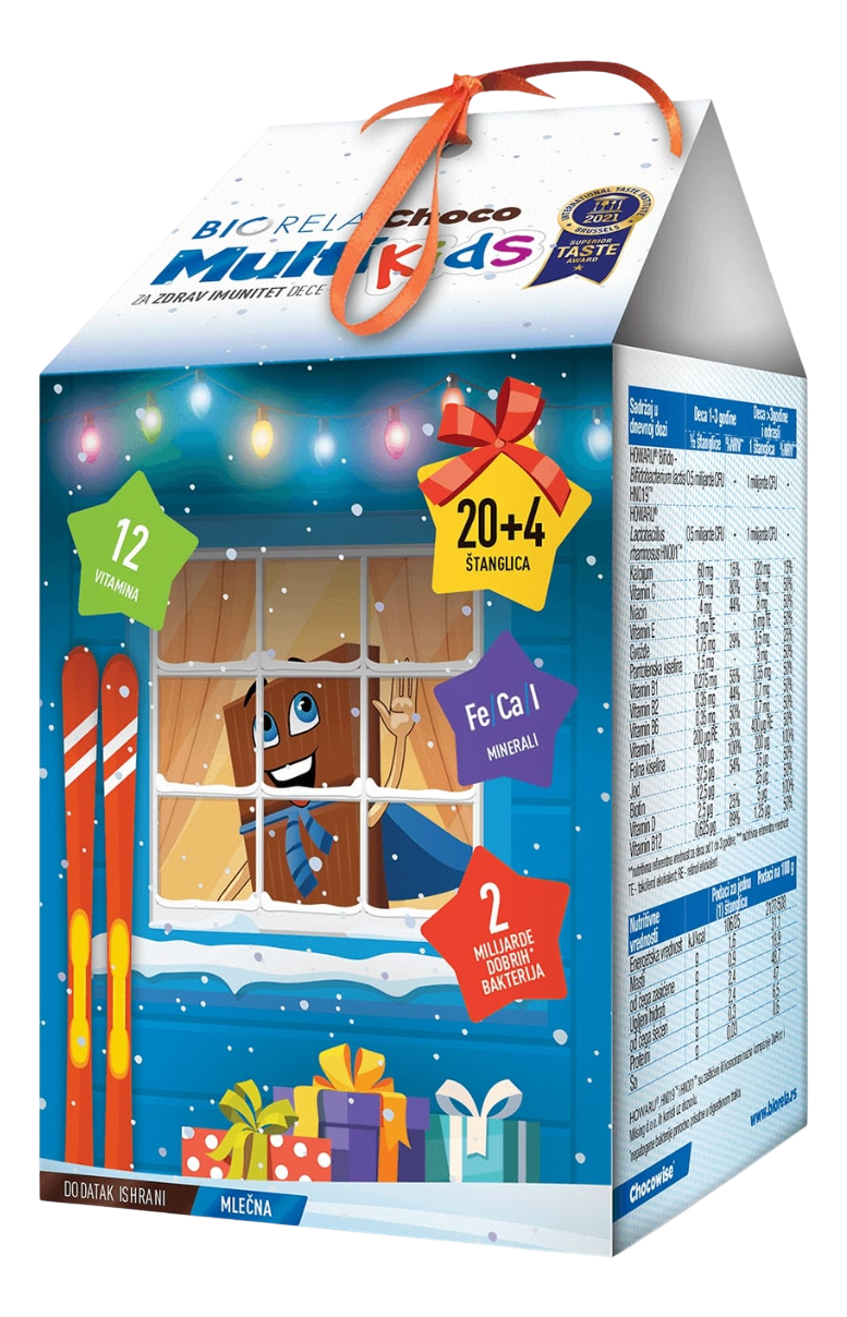 NATURAL WEALTH Biorela multi kids čokoladne štanglice 4+20kom - Cenoteka