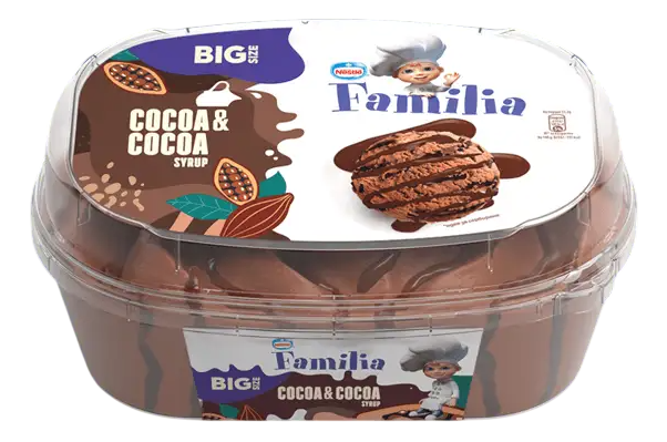 Sladoled FAMILIA cocoa & cocoa sirup 900ml - Cenoteka