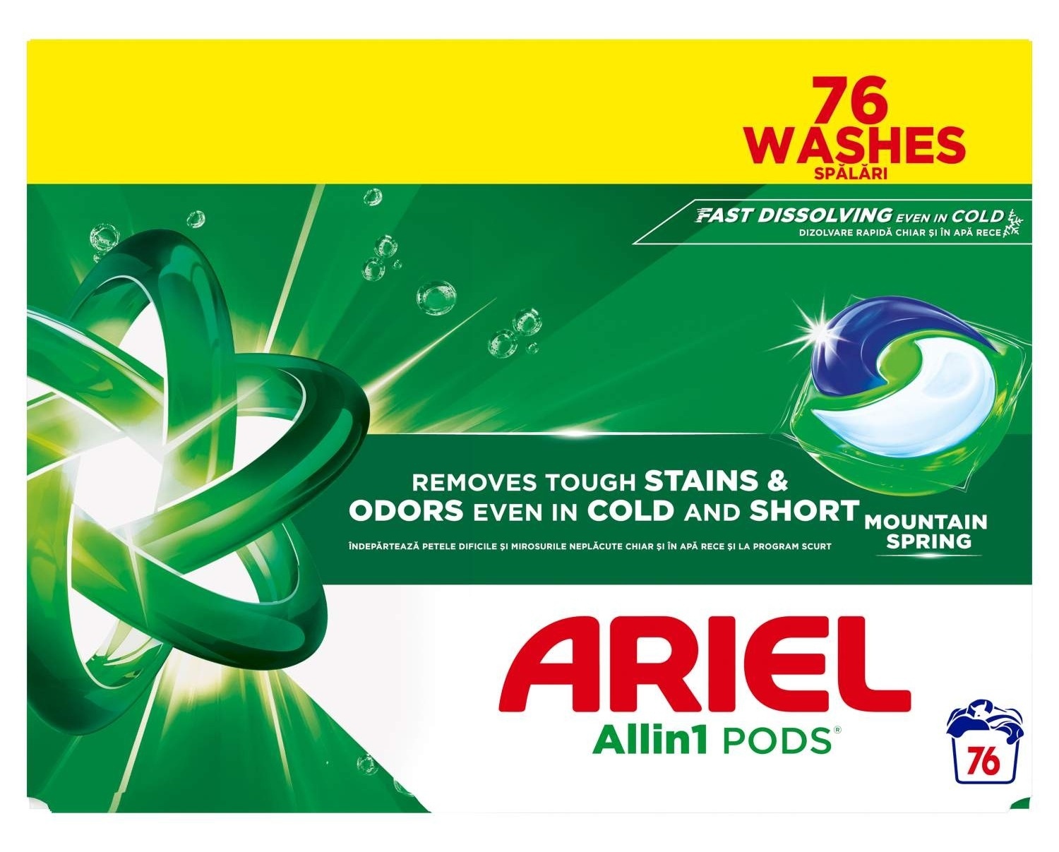 ARIEL Mountain spring kapsule za veš 76kom - Cenoteka