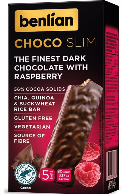Bar BENLIAN Choco slim malina 56% kakao 80g - Cenoteka