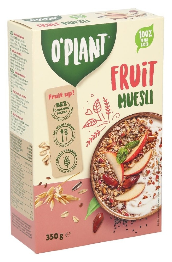 Musli O'PLANT fruit 350g - Cenoteka