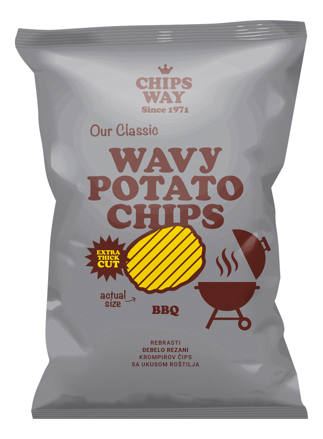 CHIPS WAY čips pekarski debelo rezani BBQ 150g - Cenoteka