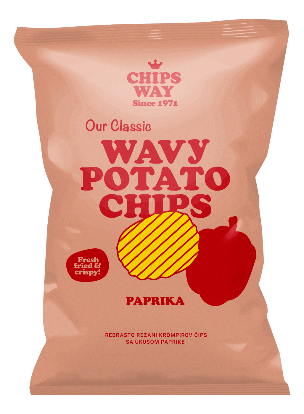 CHIPS WAY paprika rebrasti 150g - Cenoteka