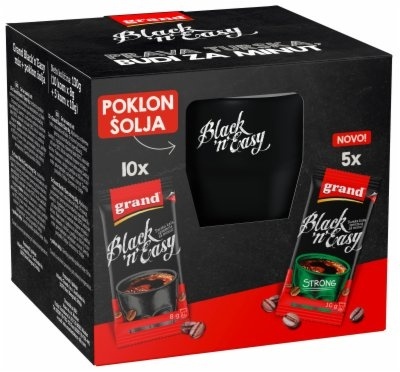 Instant kafa GRAND Black'n'easy 15x8g + poklon šolja - Cenoteka