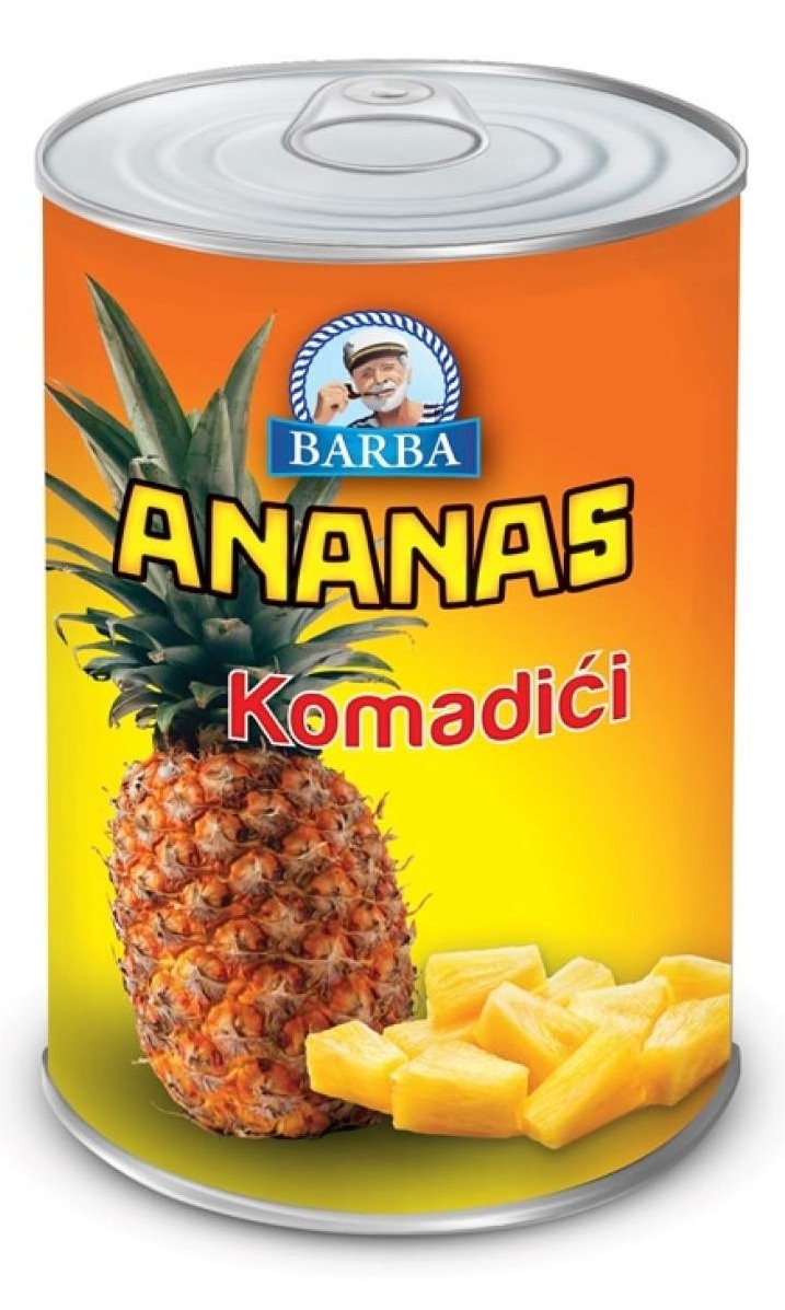 Kompot ananas komadići BARBA 565g - Cenoteka